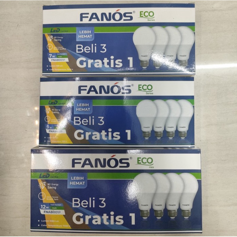 Jual Lampu LED fanos paket 7W,9W,12W-Cooldaylight/Putih | Shopee Indonesia
