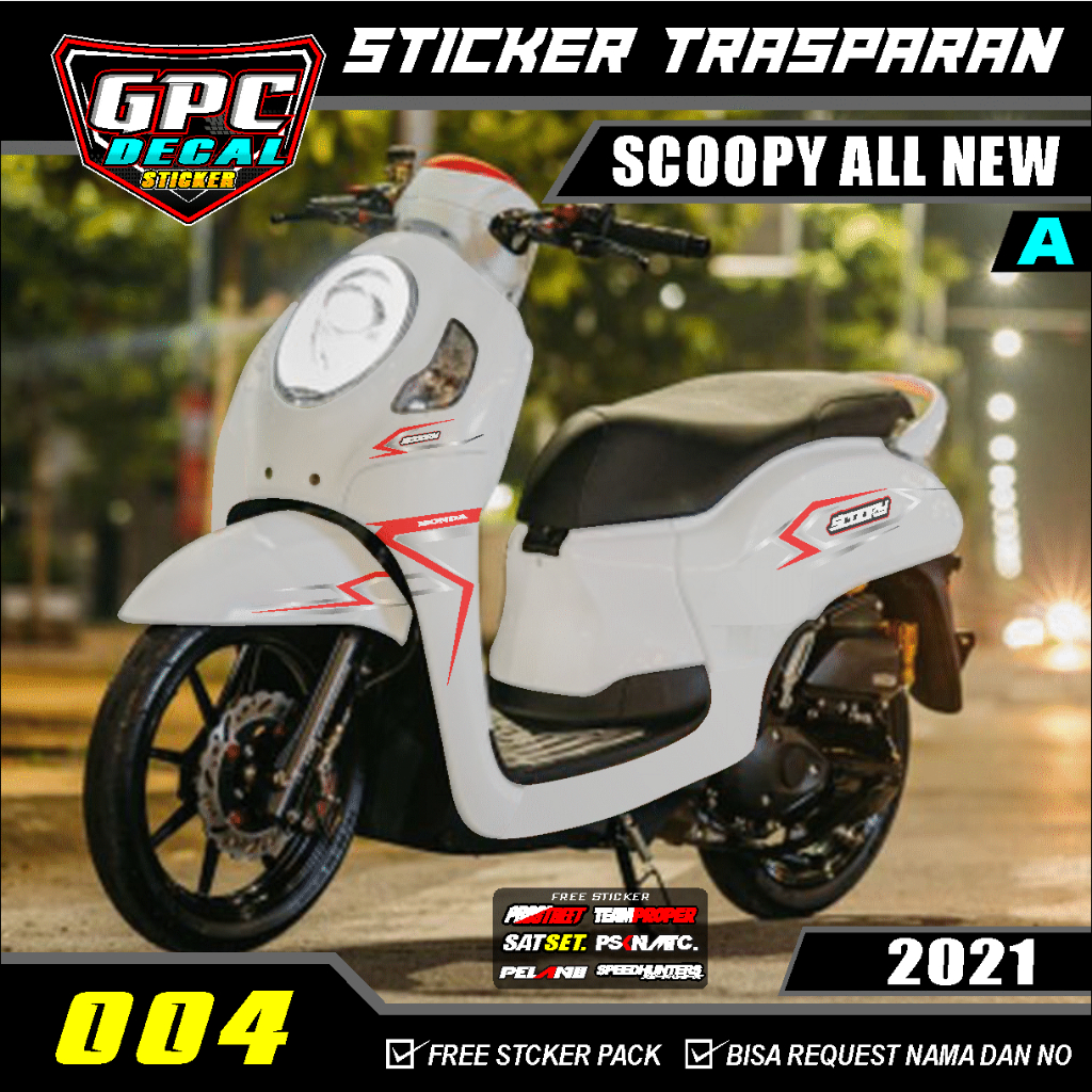 Jual STRIPING HONDA SCOOPY ALL NEW 2021 TRANSPARAN UV DESAIN SIMPEL ...