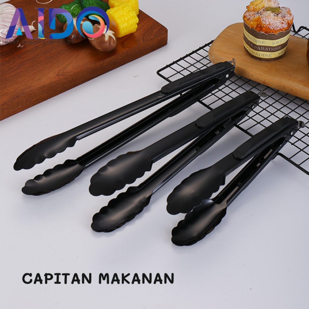Jual Capitan Makanan Jepitan Makanan Kue Gorengan Warna Hitam / Jepitan ...