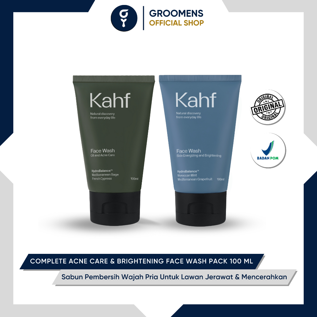 Jual Kahf Complete Acne Care & Brightening Face Wash Pack 100 ml (2 pcs ...