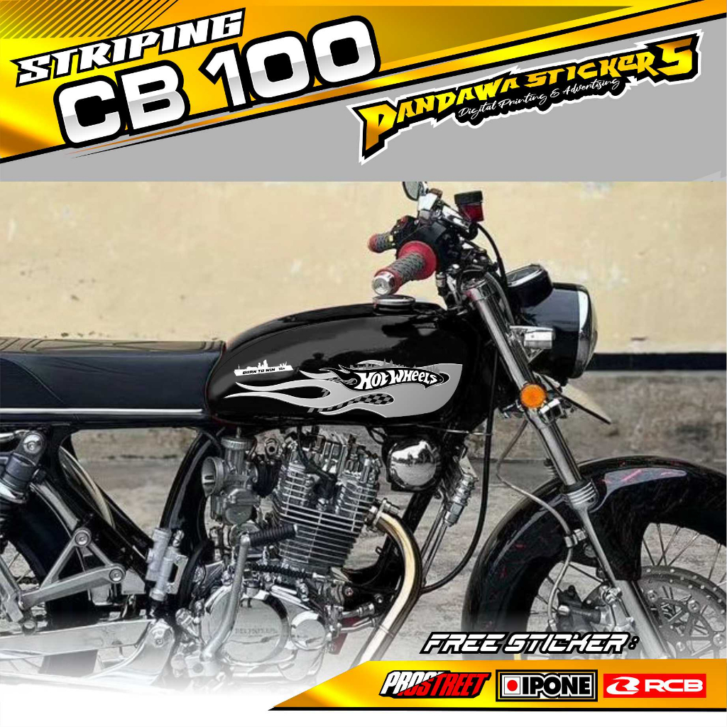Jual STRIPING VARIASI CB 100 HONDA GANK HOTWHEELS STYLE / STICKER LIST ...