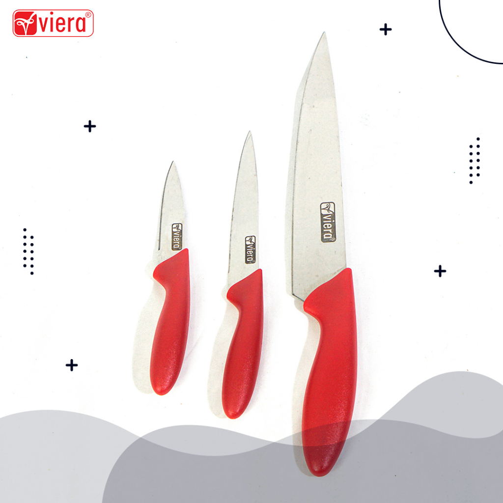 Jual VIERA - 3 PIECE KITCHEN KNIFE SET PISAU DAPUR 3PCS BESAR KECIL ...