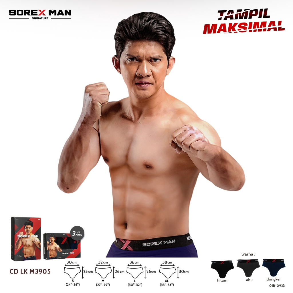 Jual (3 Pcs) Sorex Man Special Edition "Iko Uwais" Celana Dalam Pria Signature Brief CD LK M ...