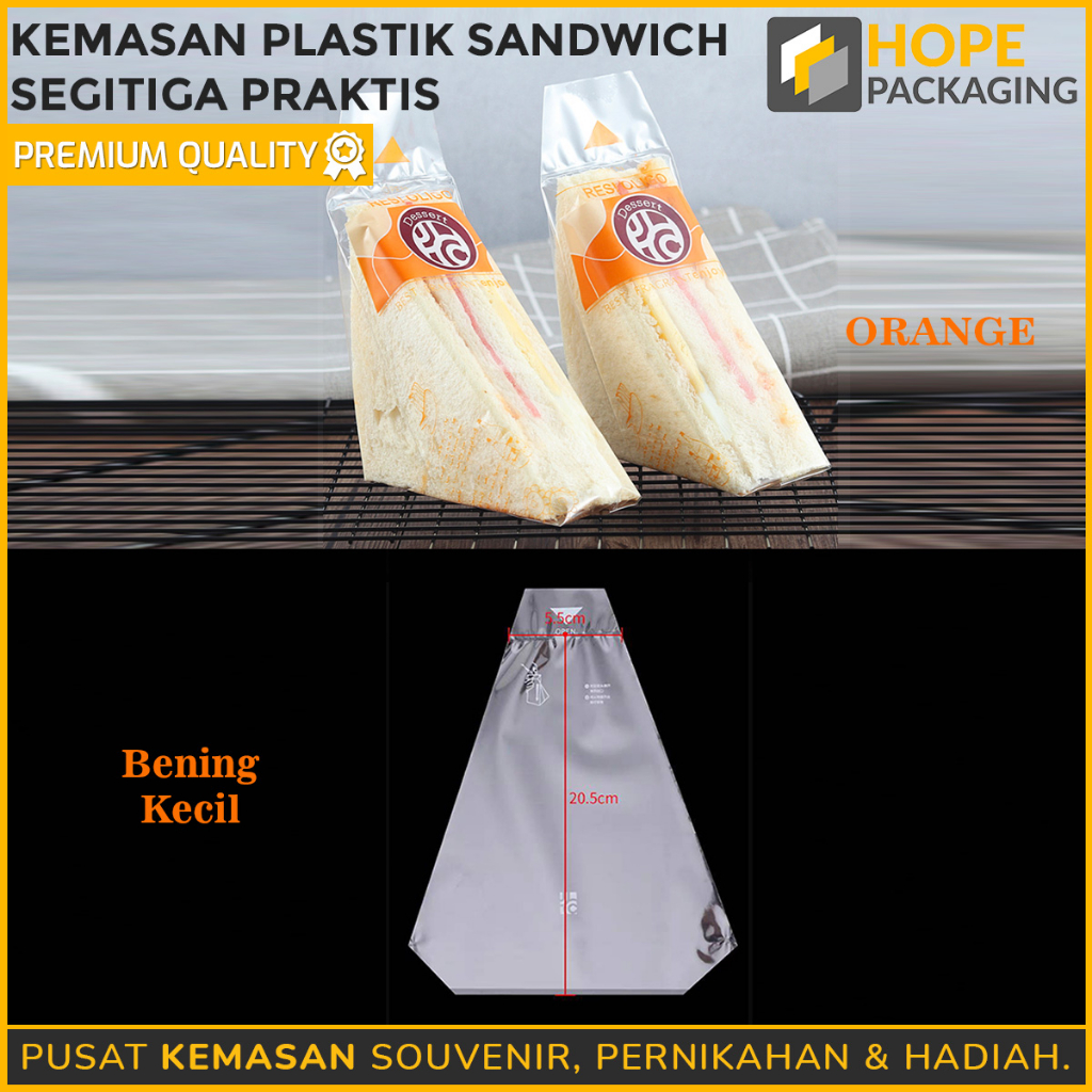 Jual [Harga / 20 pcs] Kemasan Plastik Sandwich Segitiga Praktis ...