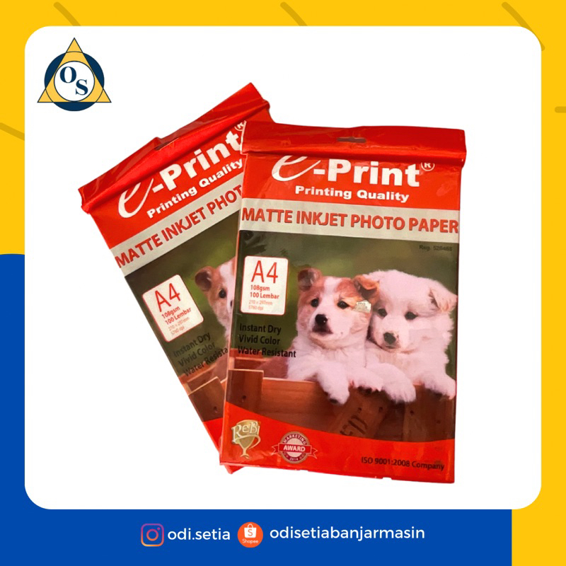 Jual E-PRINT MATTE INKJET PHOTO PAPER A4 108gsm | Shopee Indonesia