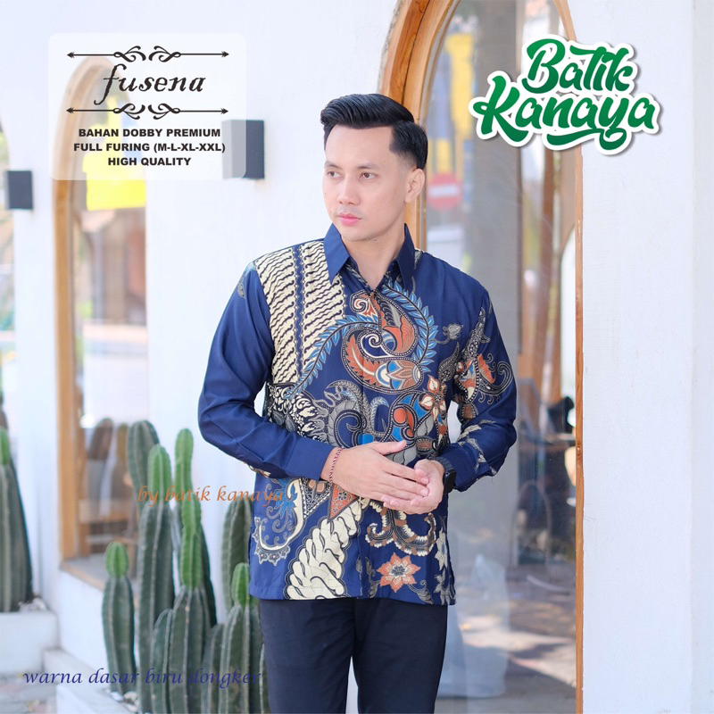 Jual FUSENA baju Batik Pria Berlapis Furing Bahan Dobby | Shopee Indonesia
