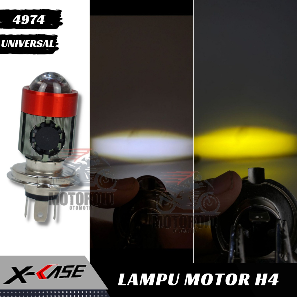 Jual Lampu LED Utama Laser H4 D2 2 Warna Putih Kuning Motor Mobil XCASE ...