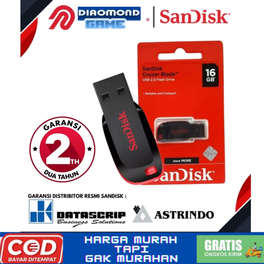 Jual Sandisk Cruzer Blade CZ50 Flashdisk Sandisk 8gb 16gb 32gb 64gb 128gb Flashdisk | Shopee ...