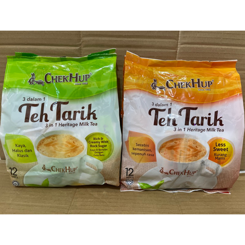 Jual chekhup teh tarik 3in1 heritage milk tea original / less sweet ...