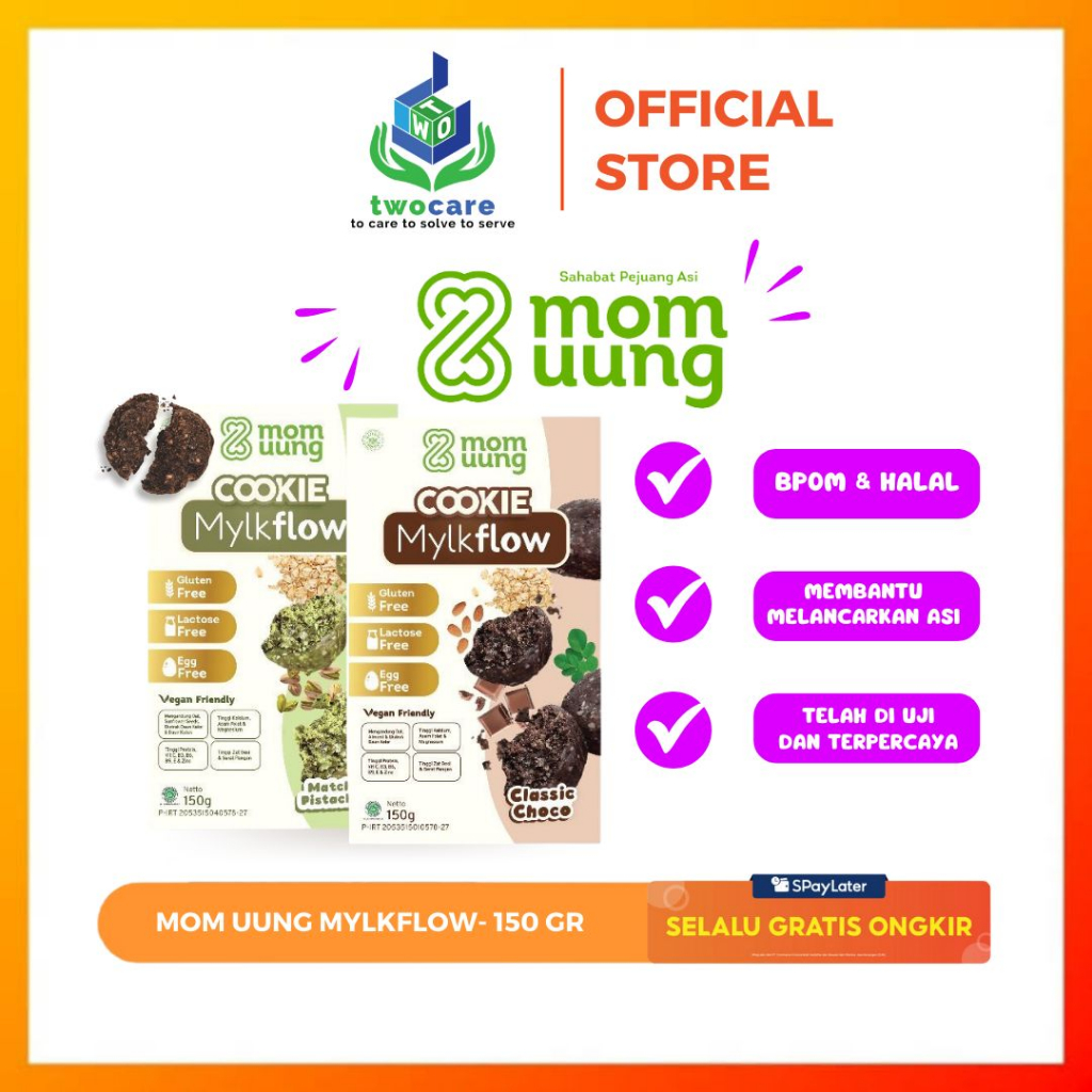 Jual Mom Uung Cookie Mylkflow Classic / Kukis Sehat Pelancar Asi / Vegan Friendly / Cookie Choco ...
