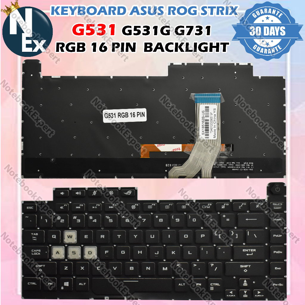Jual KEYBOARD ASUS ROG STRIX G531 G531G G731 RGB 16 PIN BACKLIGHT - BLACK | Shopee Indonesia