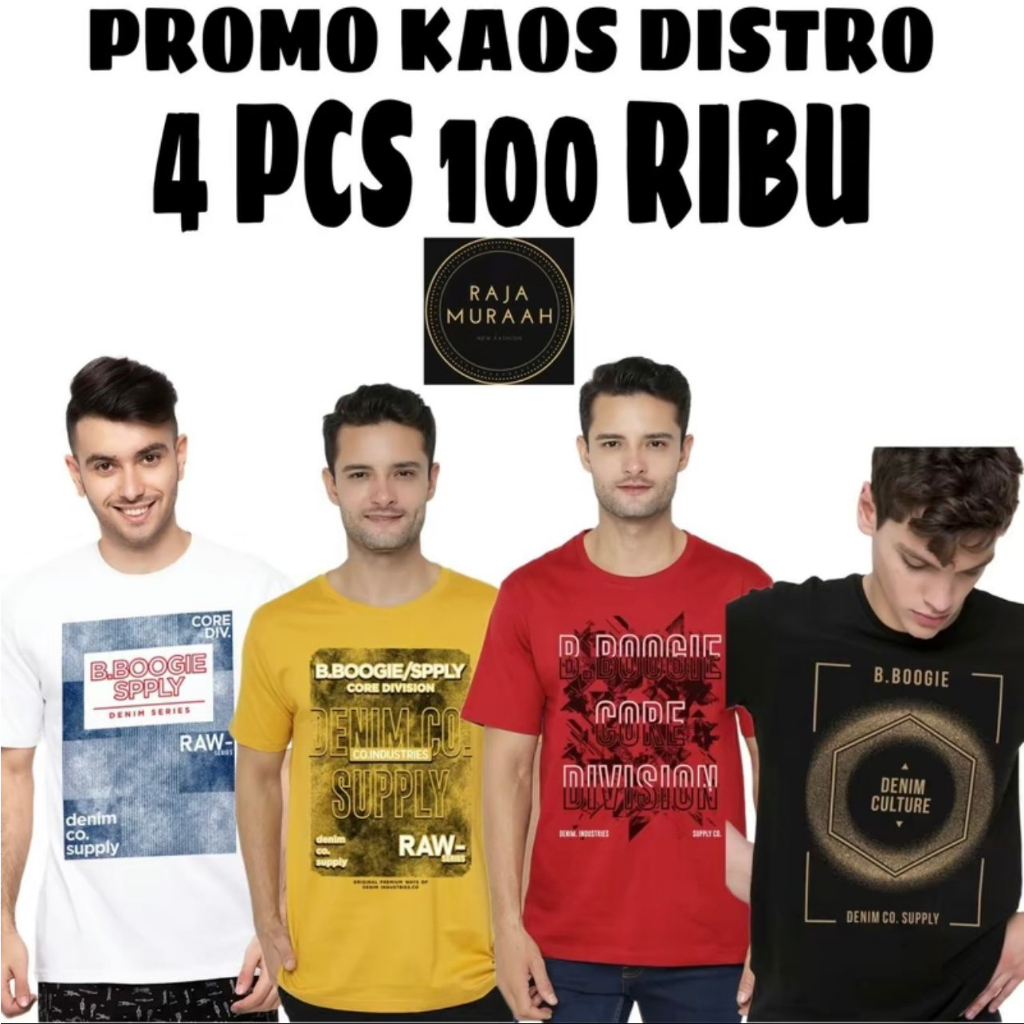 Jual PAKET 4PCS 100RIBU KAOS DISTRO BAHAN SEMI KATUN // KAOS DISTRO T ...