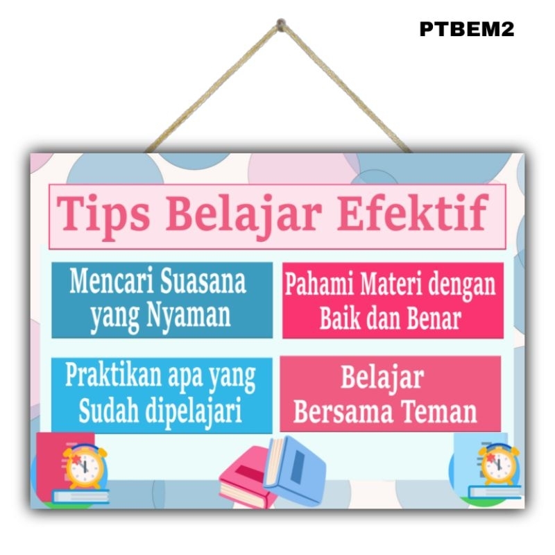 Jual COD ☑️ Hiasan dinding Poster TIPS BELAJAR EFEKTIF gantungan dinding kelas edukasi sekolah ...