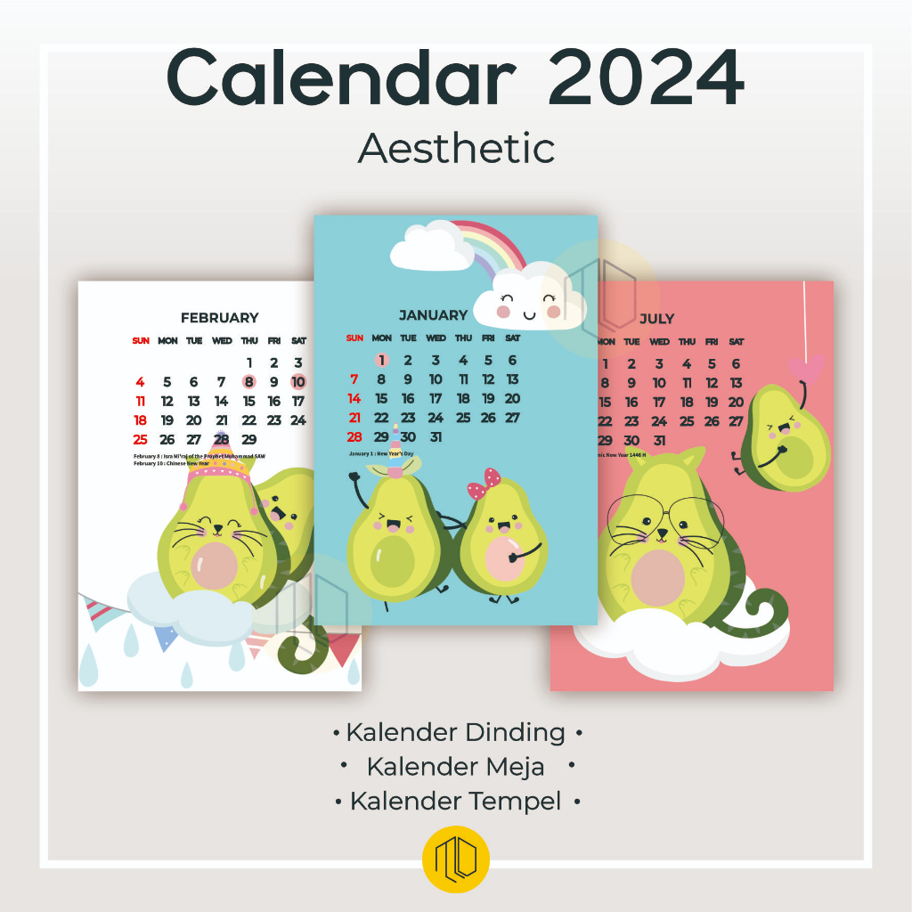 Jual V. 2 KALENDER MEJA KALENDER DINDING 2024 KALENDER TEMPEL TEMA ...