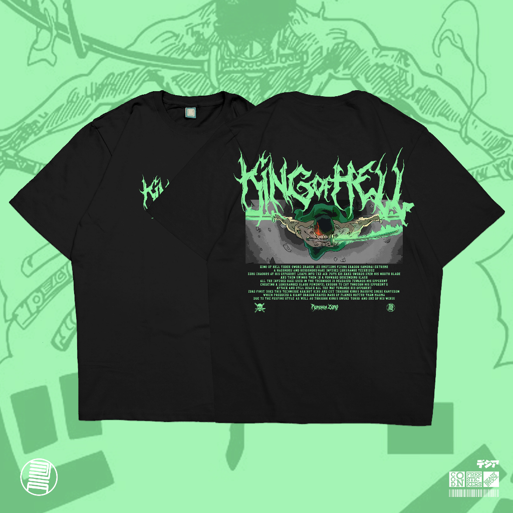 Jual T-Shirt Zoro King of Hell Roronoa Santoryu One Piece Luffy Topi ...