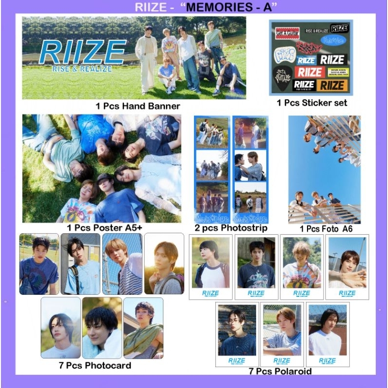 Jual Kpop fankit set RIIZE Rise&realize,memories get a guitar | Shopee ...