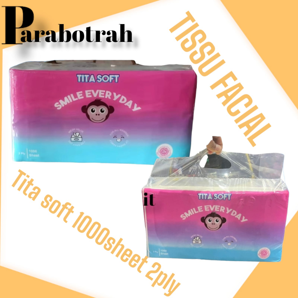 Jual tisu tita soft 1000 lembar tisu wajah tita 1000 sheet tissue wajah ...