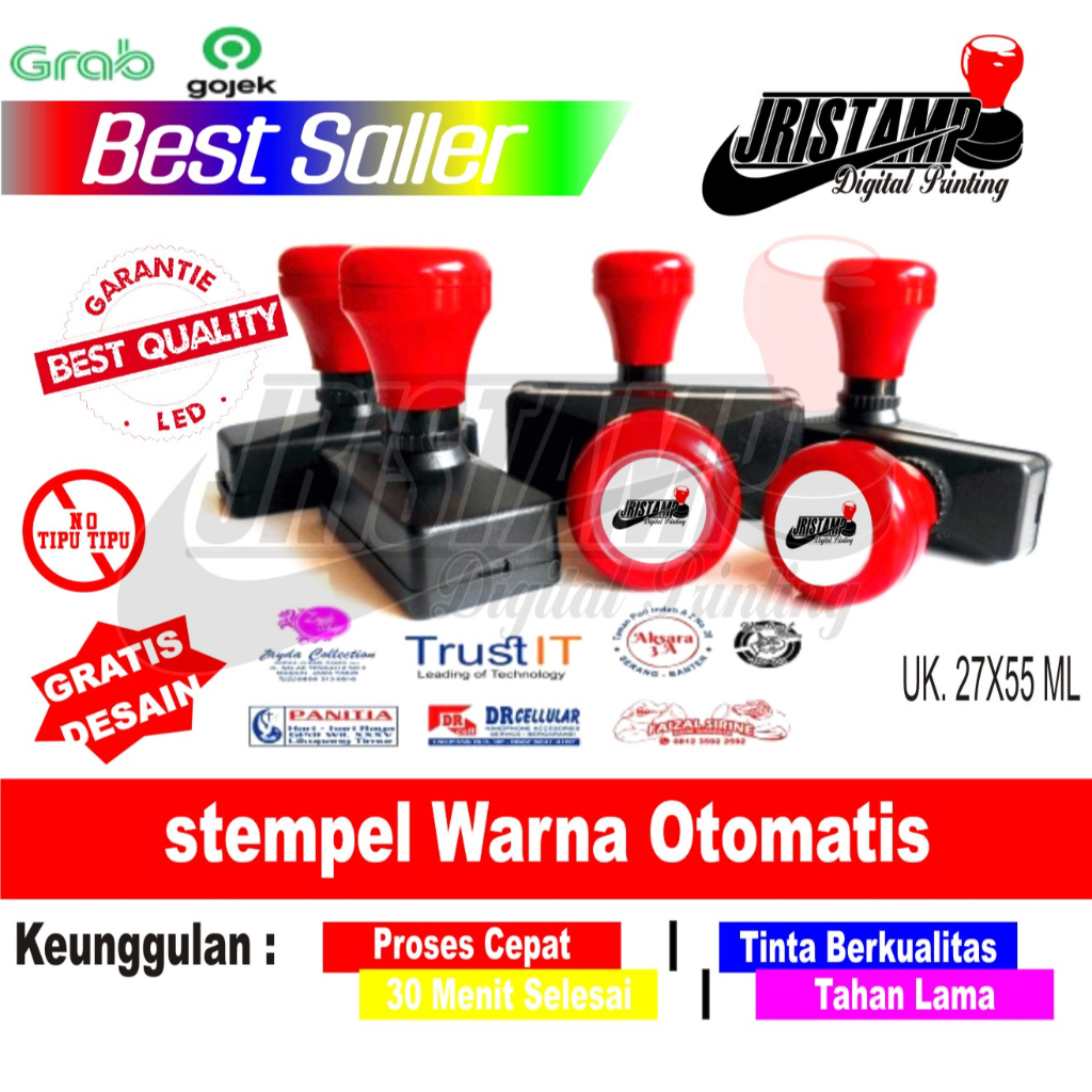 Jual Stempel custom / stempel flash / stempel persegi panjang 22 x 55 ...