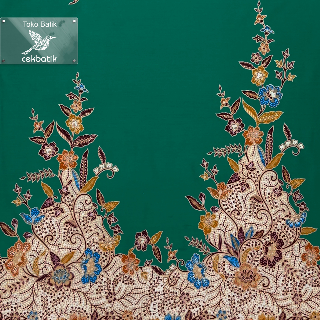 Jual Kain Batik - Motif Pesona Bunga Warna Unik (Emerald) | Shopee ...
