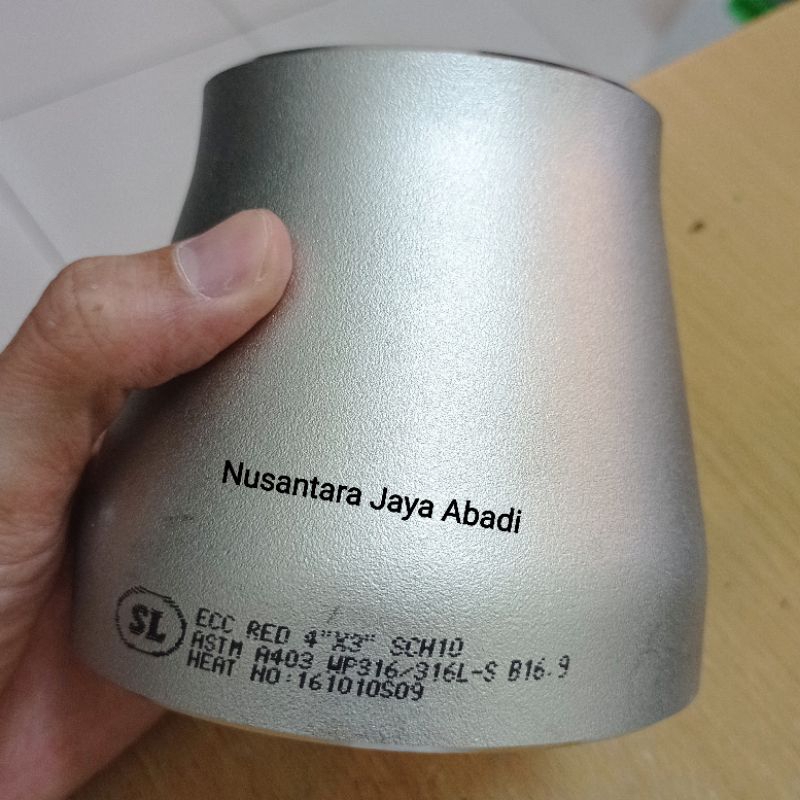 Jual Reducer Eccentric Eksentrik Sch 10 Stainless 316 4 x 3 " inchi ...