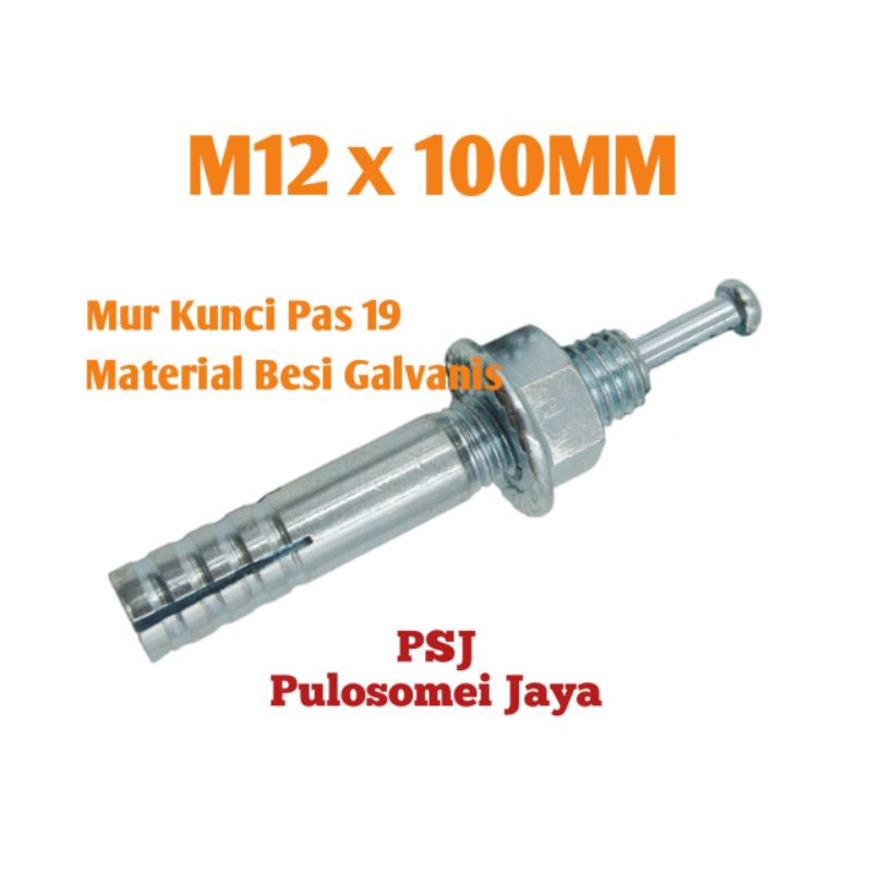 Jual High Angkur M12 x 100 / High Anchor / Dynabolt Ketok / Hit Anchor ...