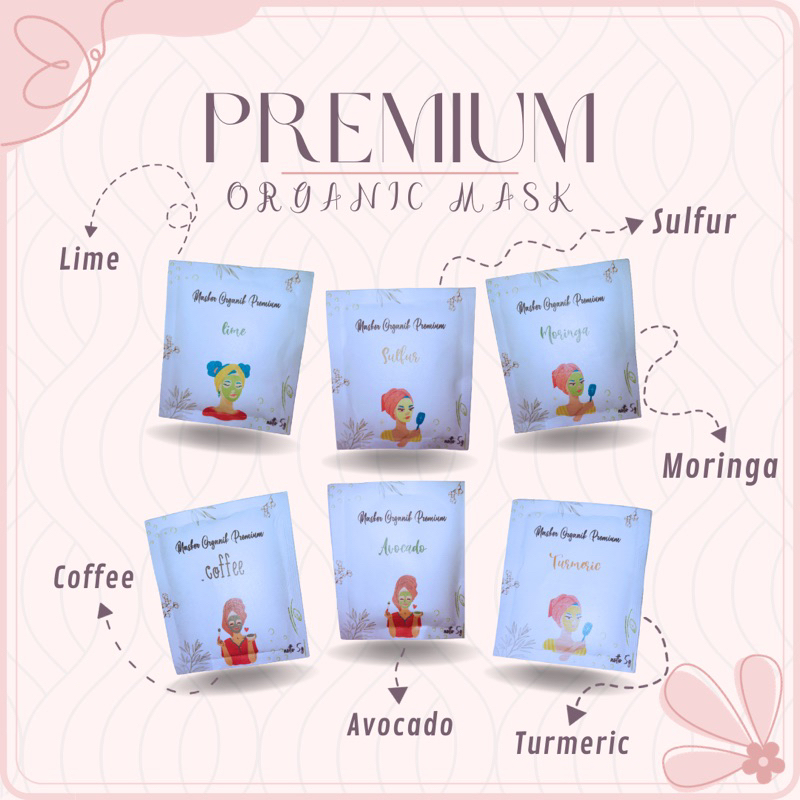 Jual [20 Free Kuas] 5gr Face Organic Mask / Masker Organik Full Varian ...