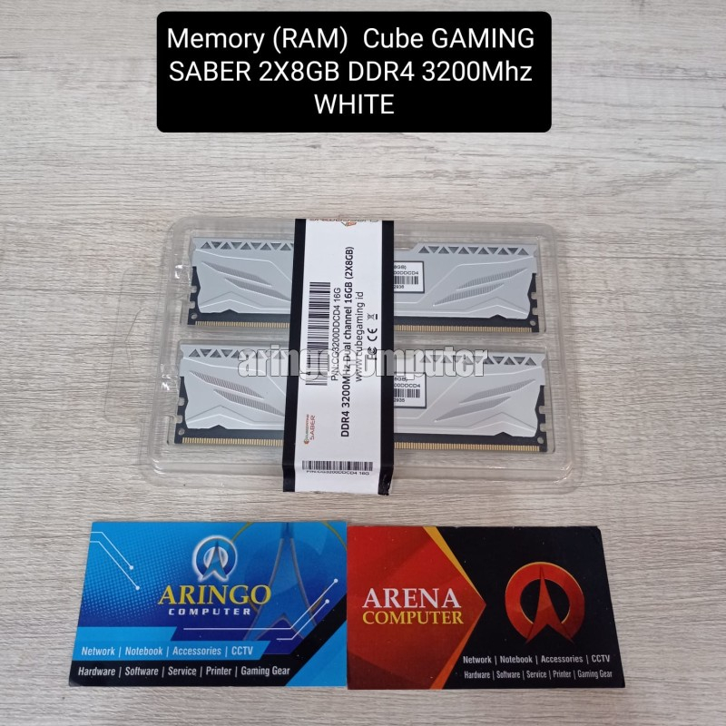 Jual Memory (RAM) Cube GAMING SABER 2X8GB DDR4 3200Mhz WHITE | Shopee Indonesia