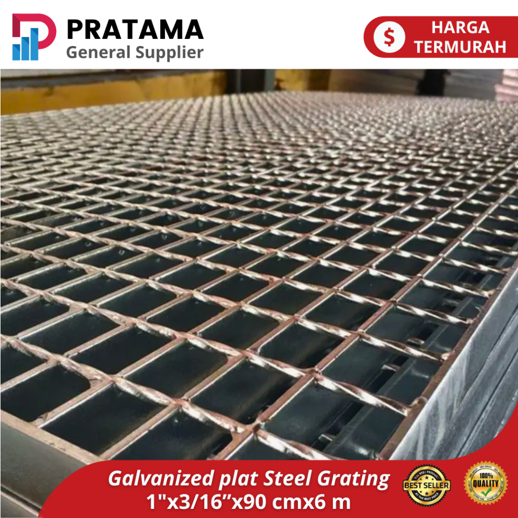 Jual Galvanized plat Steel Grating / 1”x1/8" x 90cm x 6m / surabaya ...