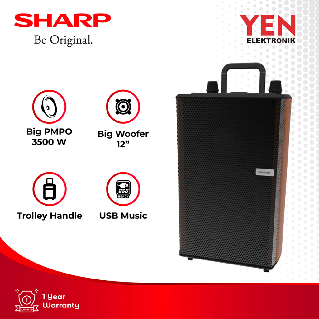 Jual Sharp Audio dan Speaker CBOX-TRB12MBO Trolley Series Black 50 Watt ...