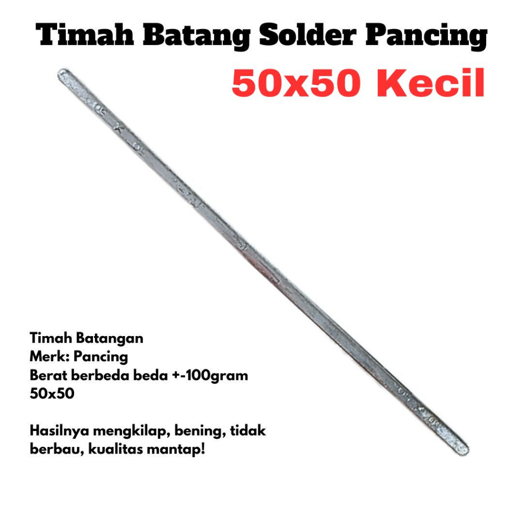 Jual Timah Batang Solder Pancing Timah Batangan Patri 50x50 Kecil ...