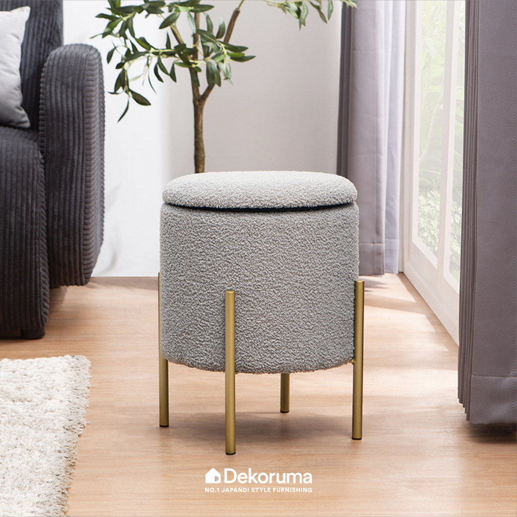 Jual Dekoruma SADI Kursi Stool Minimalis Kain - Abu-abu Muda | Shopee ...