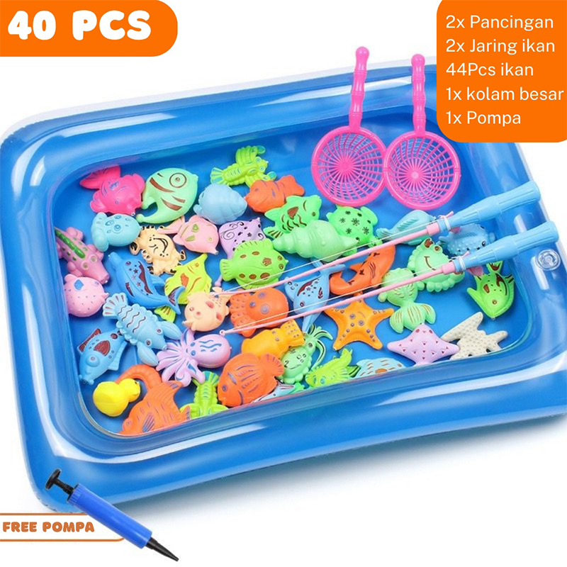 Jual 【Hobi】COD 50PCS MAINAN PANCING IKAN MAGNET DAN KOLAM PANCINGAN ...