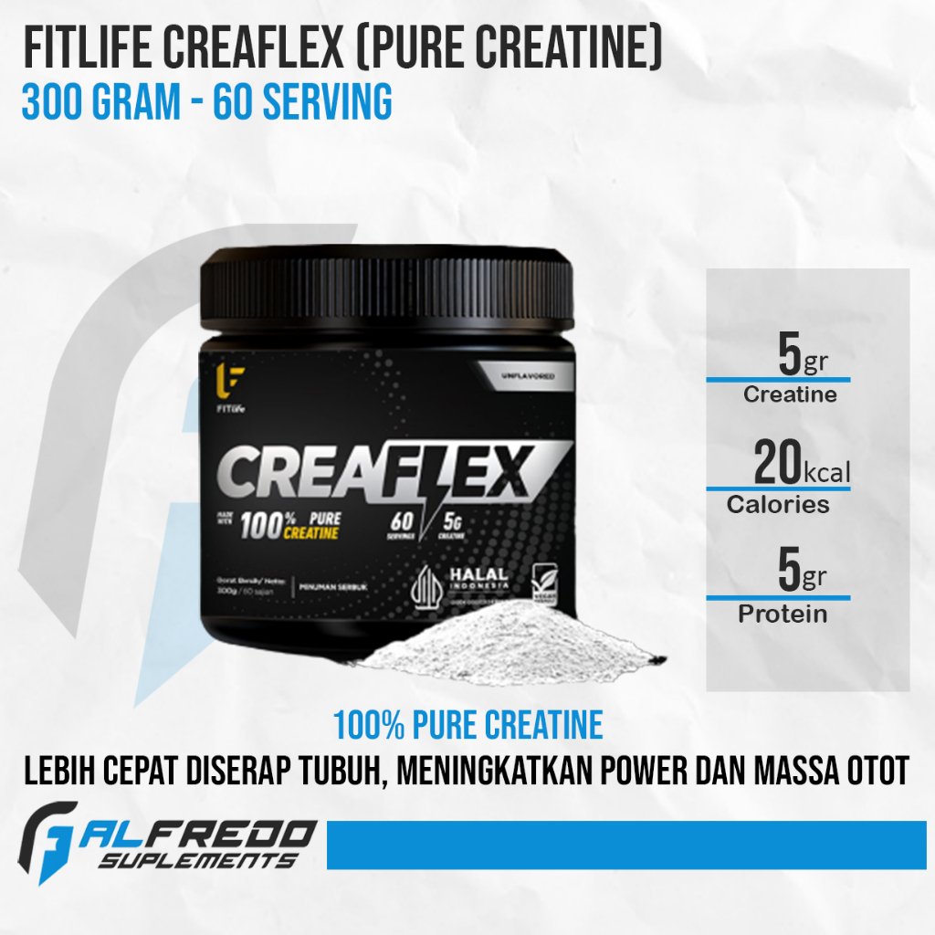 Jual Fitlife Creaflex 300 Gram Creatine 60 Servings | Shopee Indonesia