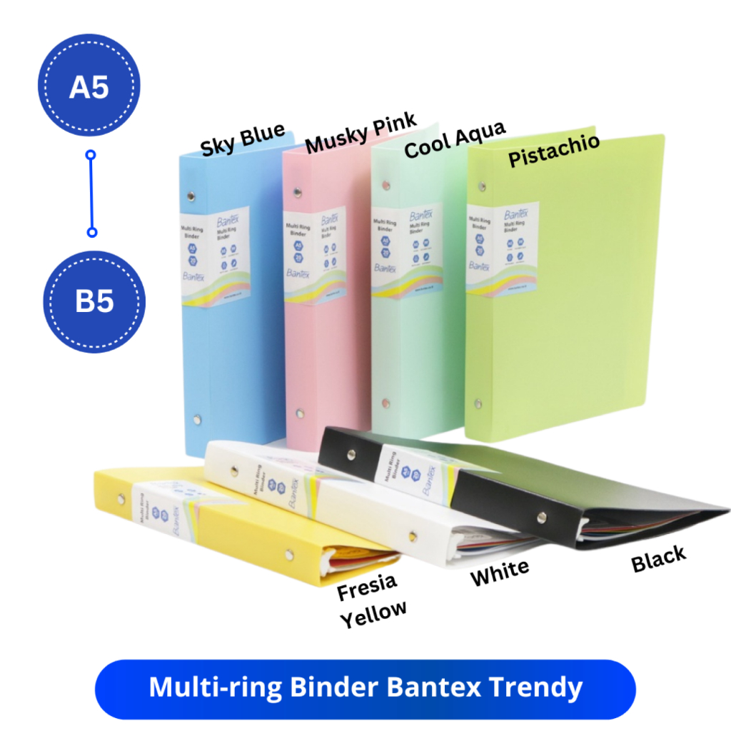 Jual BANTEX BINDER TRENDY A5 / BANTEX A5 TRENDY MULTI RING / BANTEX ...