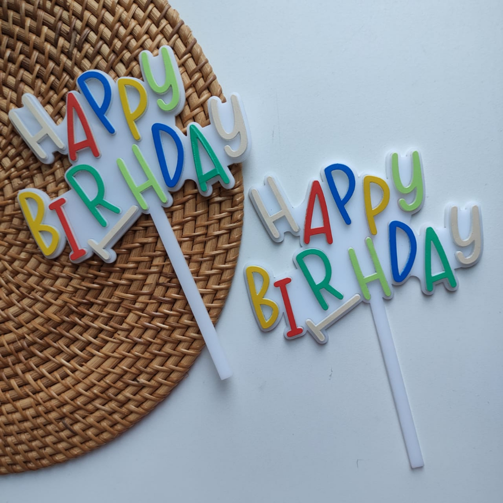 Jual CAKE TOPPER HAPPY BIRTHDAY / TANCAPAN KUE / HIASAN KUE HAPPY ...
