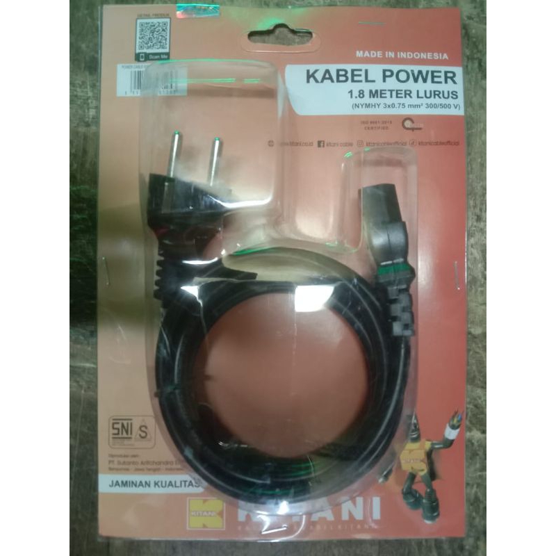 Jual kabel power kitani 1,8m | Shopee Indonesia