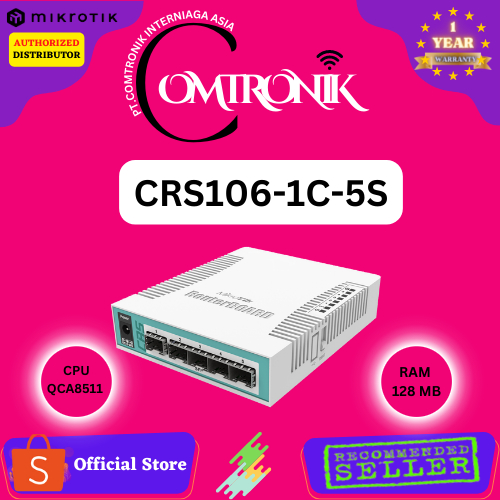 Jual Mikrotik CRS106-1C-5S Smart Switch 5x SFP cages | Shopee Indonesia