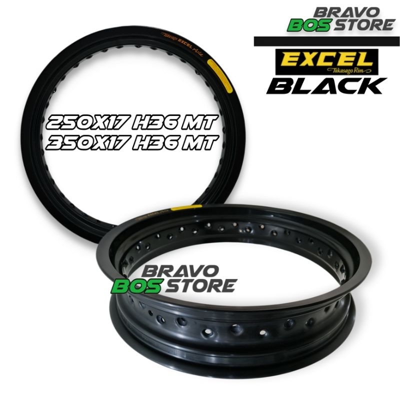 Jual VELG TAKASAGO EXCEL ASIA SET 17 X 250 /350 HOLE 36 BLACK | Shopee ...