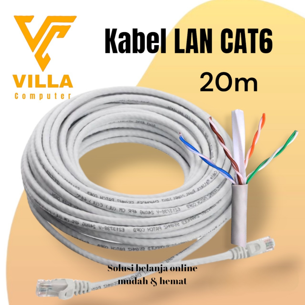 Jual Kabel LAN 20m CAT 6 Internet Jaringan Cat6 UTP | Shopee Indonesia