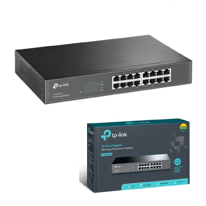 Jual TP-LINK 16-Port Gigabit Desktop/Rackmount Switch TL-SG1016D ...