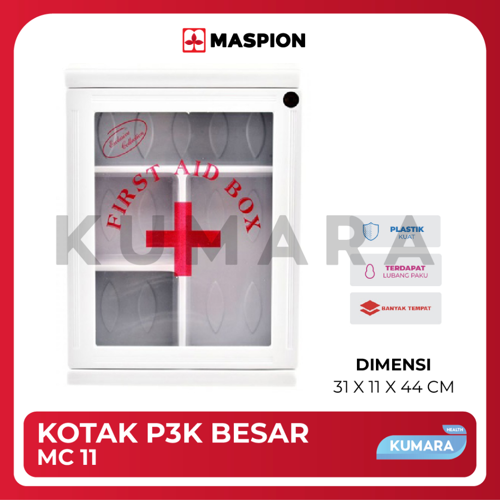 Jual MASPION - Kotak Obat P3K MC11 / Kotak P3K Dinding Besar | Shopee Indonesia