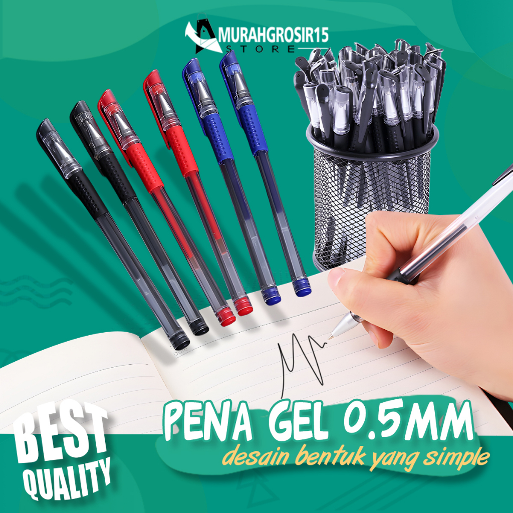 Jual Pulpen Gel Alat Tulis Pena 0.5mm Standar Pulpen Tinta Cair ...