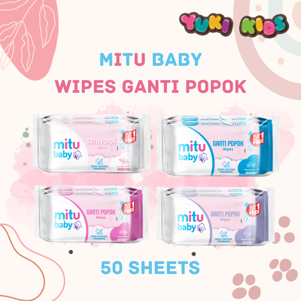 Jual Mitu Baby Wipes Ganti Popok 50 Sheets (BUY 1 GET 1) | Shopee Indonesia
