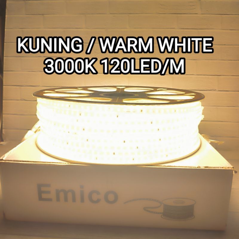 Jual HARGA 1 ROLL 100M EMICO LED STRIP LIGHT 2835 120LED/METER IP66 ...