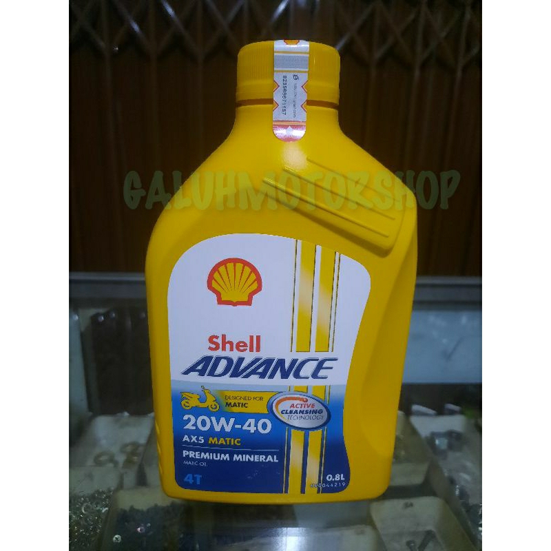 Jual OLI MESIN SHELL ADVANCE AX5 MATIC 20w-40 0,8 LITER | Shopee Indonesia