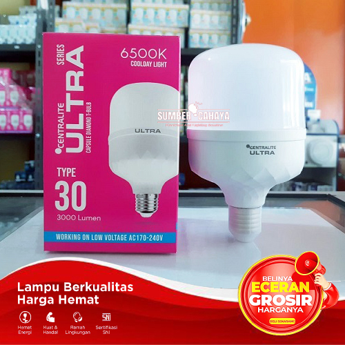 Jual Centralite ULTRA 30W Lampu LED Cahaya PUTIH Model Tabung Kapsul Capsule Body Jumbo | Shopee ...