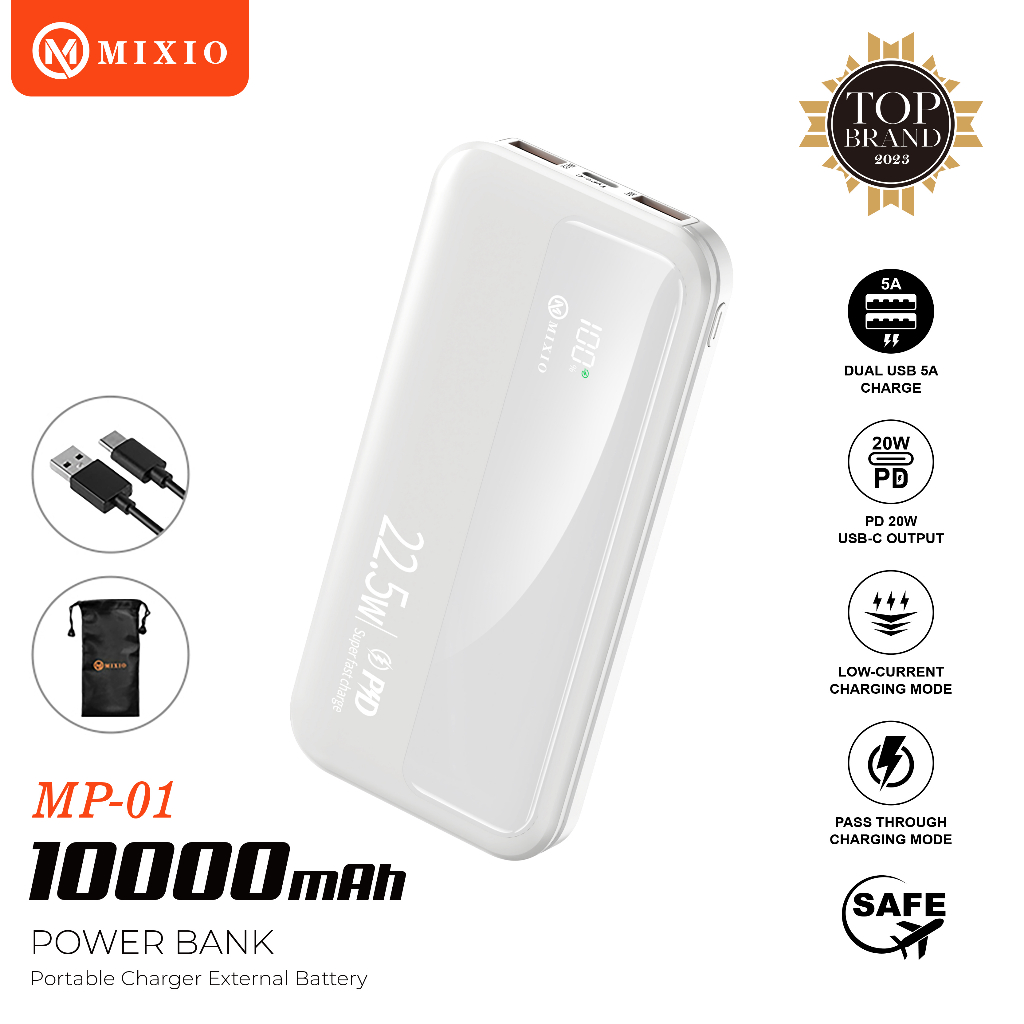 Jual MIXIO MP-01 22.5W 10000Mah Macaron Powerbank Slim Fast Charging ...