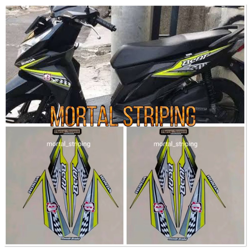 Jual STIKER STRIPING LIS BODY BEAT FI ESP 2018 HITAM HIJAU | Shopee ...
