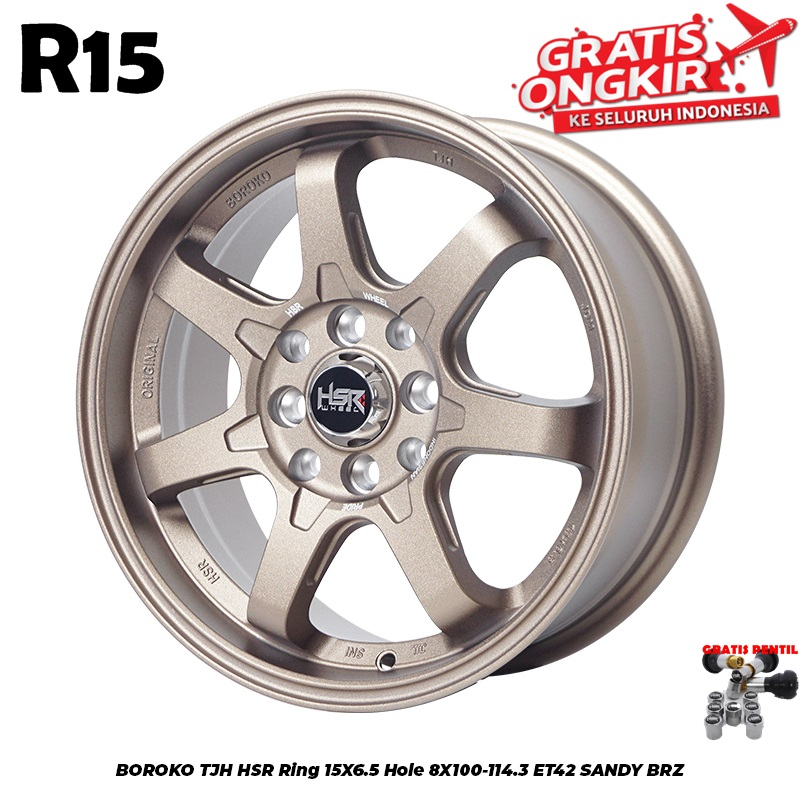 Jual Velg racing model TE37 ring 15 HSR BOROKO TJH R15 lebar 6,5 Pcd 4X100/114,3 ET42 pelek Brio ...