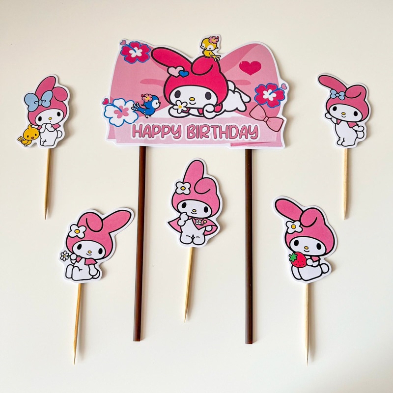 Jual TOPPER MY MELODY / TOPPER KUE MY MELODY / CAKE TOPPER MY MELODY ...
